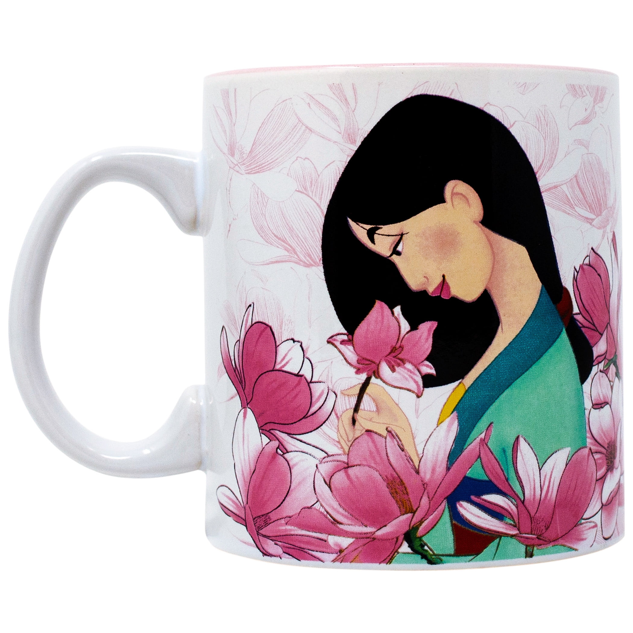 Disney Mulan Flowers 20 Ounce White Ceramic Coffee Mug Licensed Graphic ...