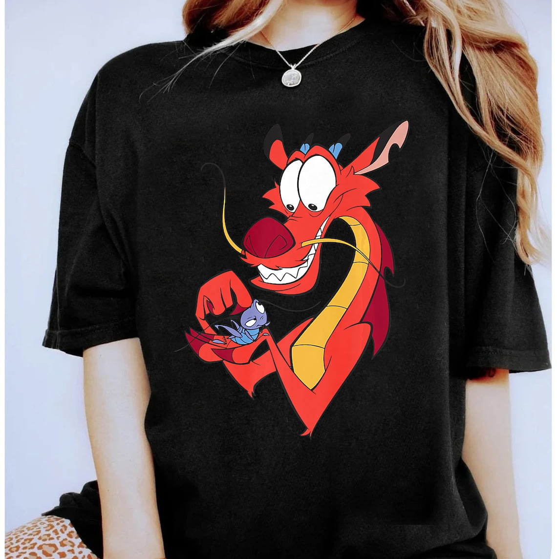 Disney Mulan Mushu And Cri-Kee Portrait Logo T-Shirt, Disneyland Family ...