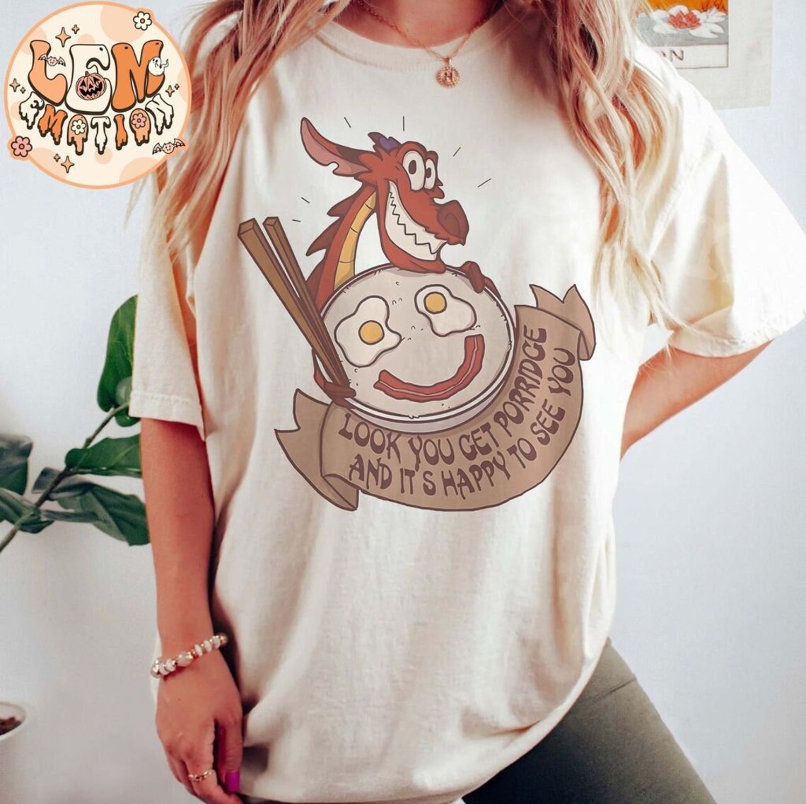Disney Mulan Mushu Dragon Cook Breakfast Poster Comfort Colors T-Shirt ...