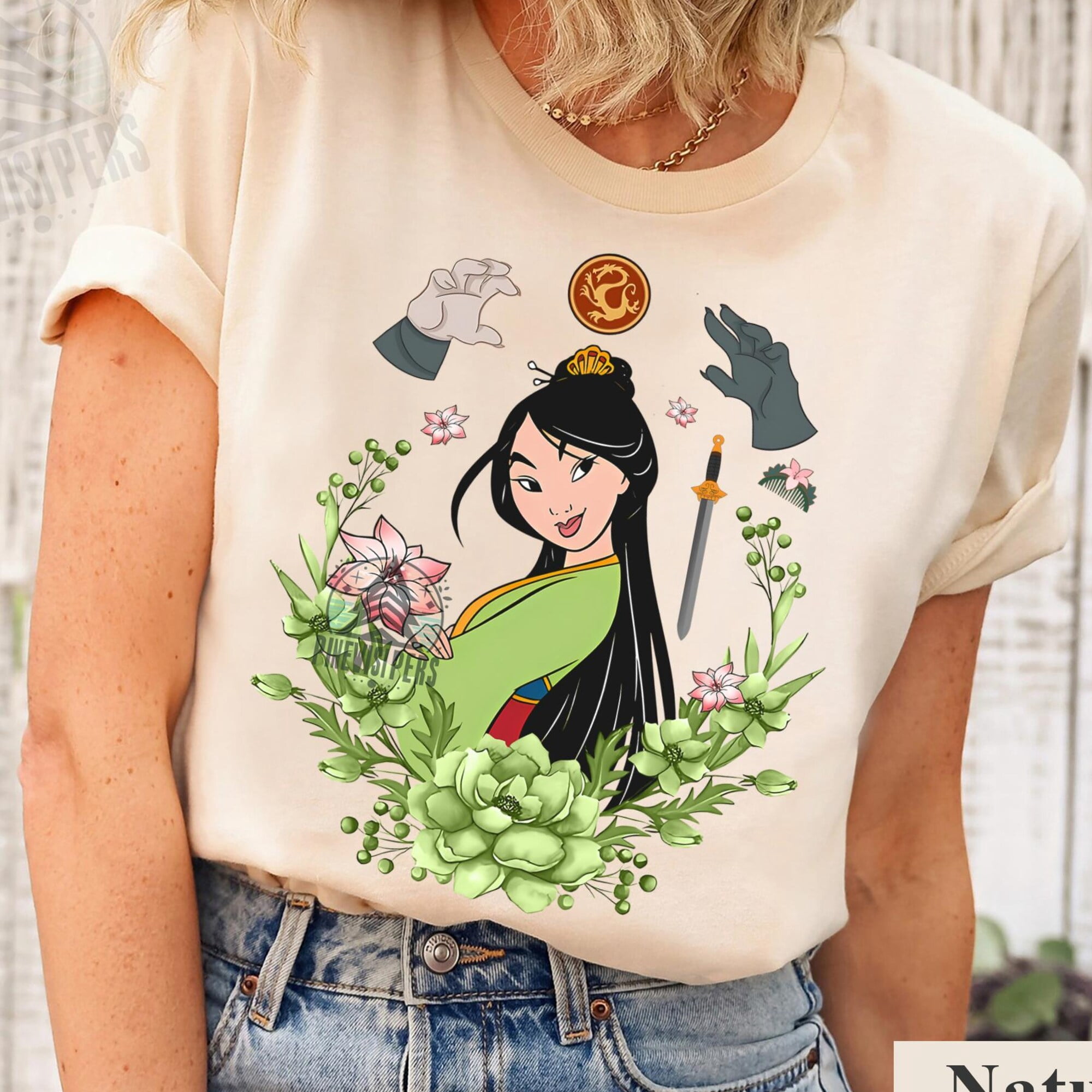 Disney Mulan Princess Floral Villains Hand Shirt Disney Mulan Princess ...