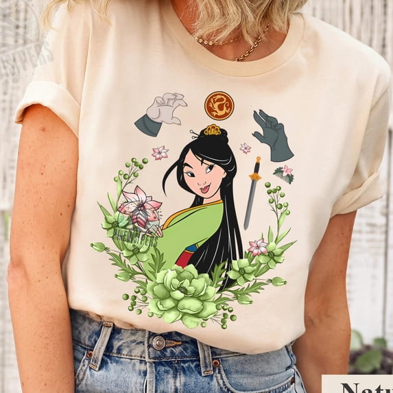 Disney Mulan Princess Floral Villains Hand Shirt Disney Mulan Princess ...