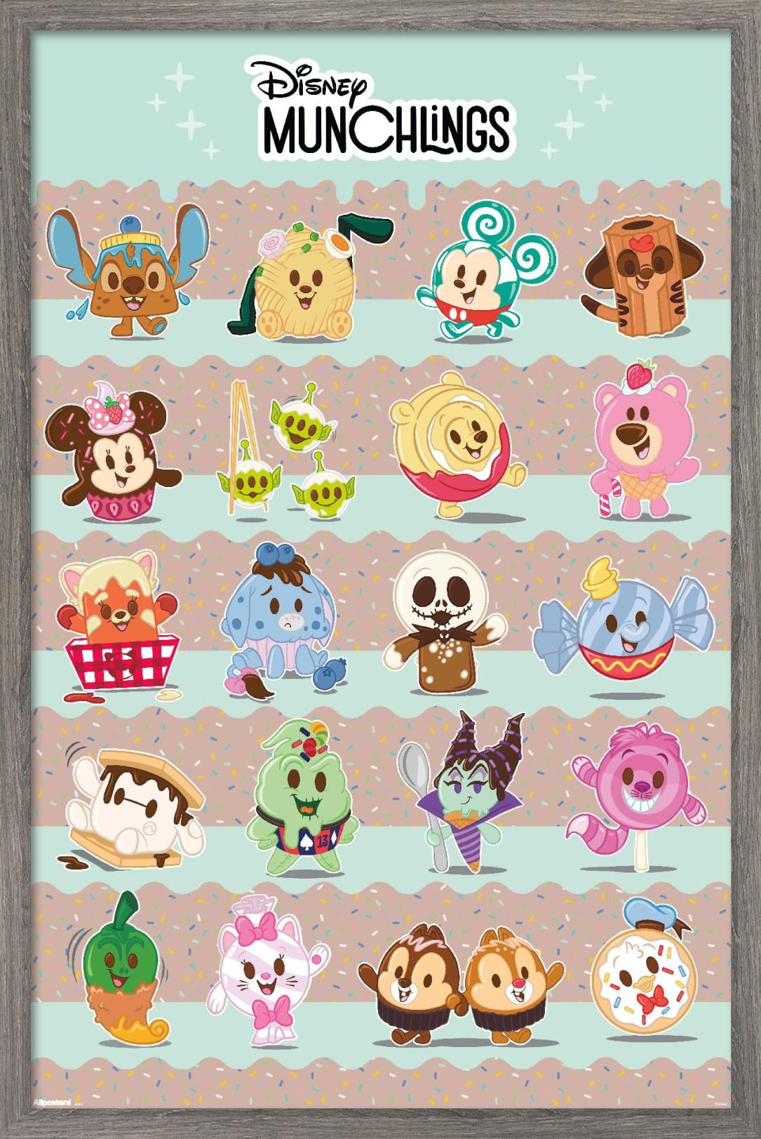 Disney Munchlings - Grid Wall Poster, 22.375" x 34" Framed - Walmart.com
