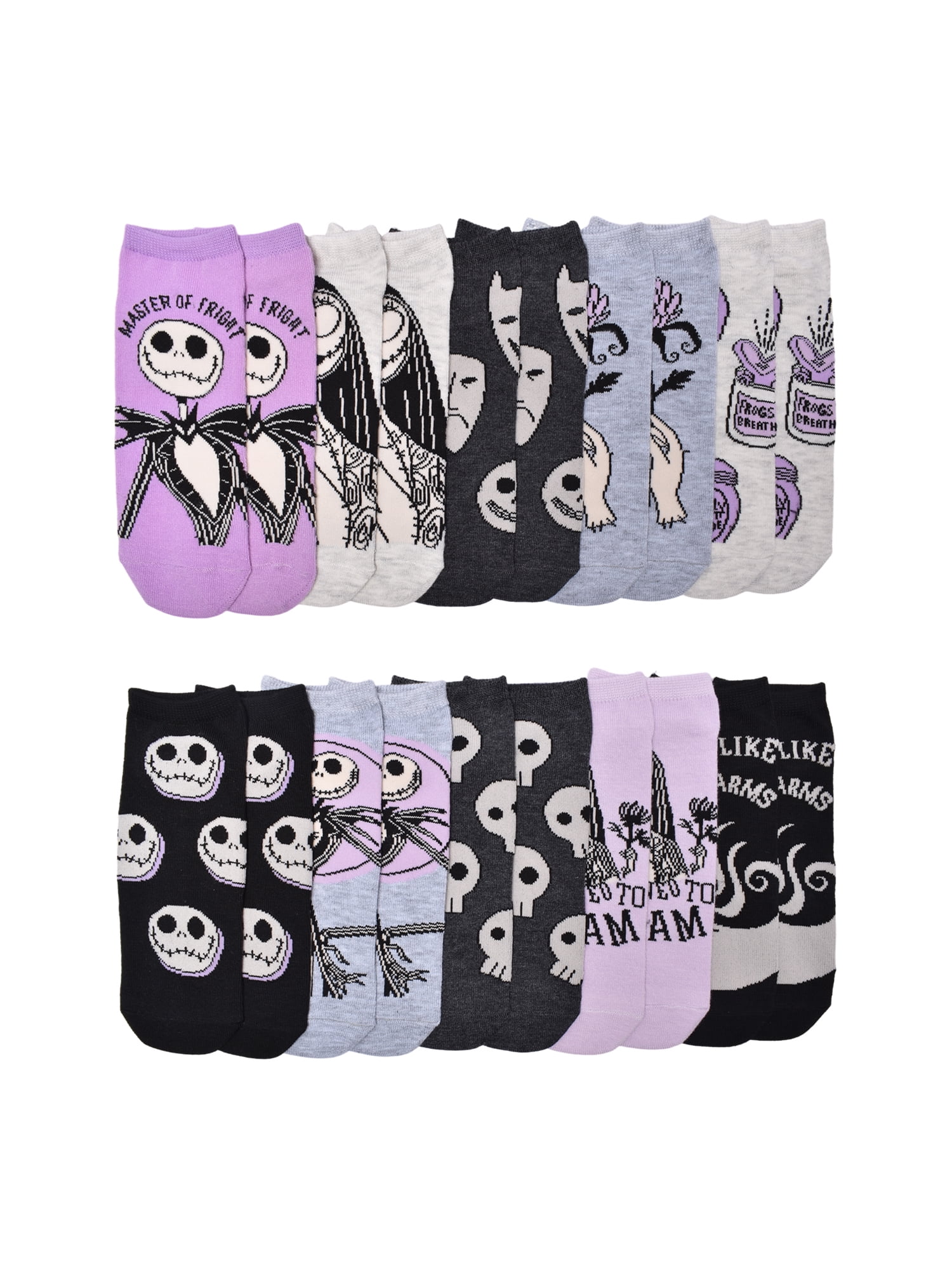 Disney NBC Jack Womens 10-Pack Low-Cut Socks, Shoe Size 4-10 - Walmart.com