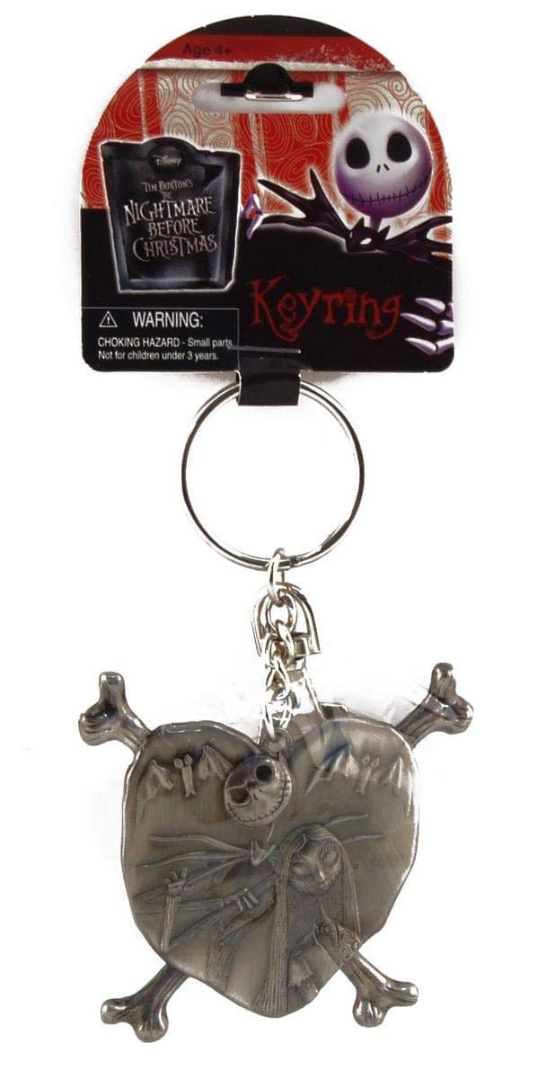 Disney NBC Jack and Sally in Heart Pewter Keyring,Silver,1" - Walmart.com