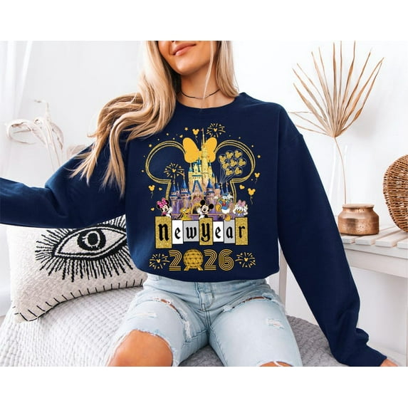 Disney New Year Couple, New Year 2026, Mickey Family Holiday Shirt ...