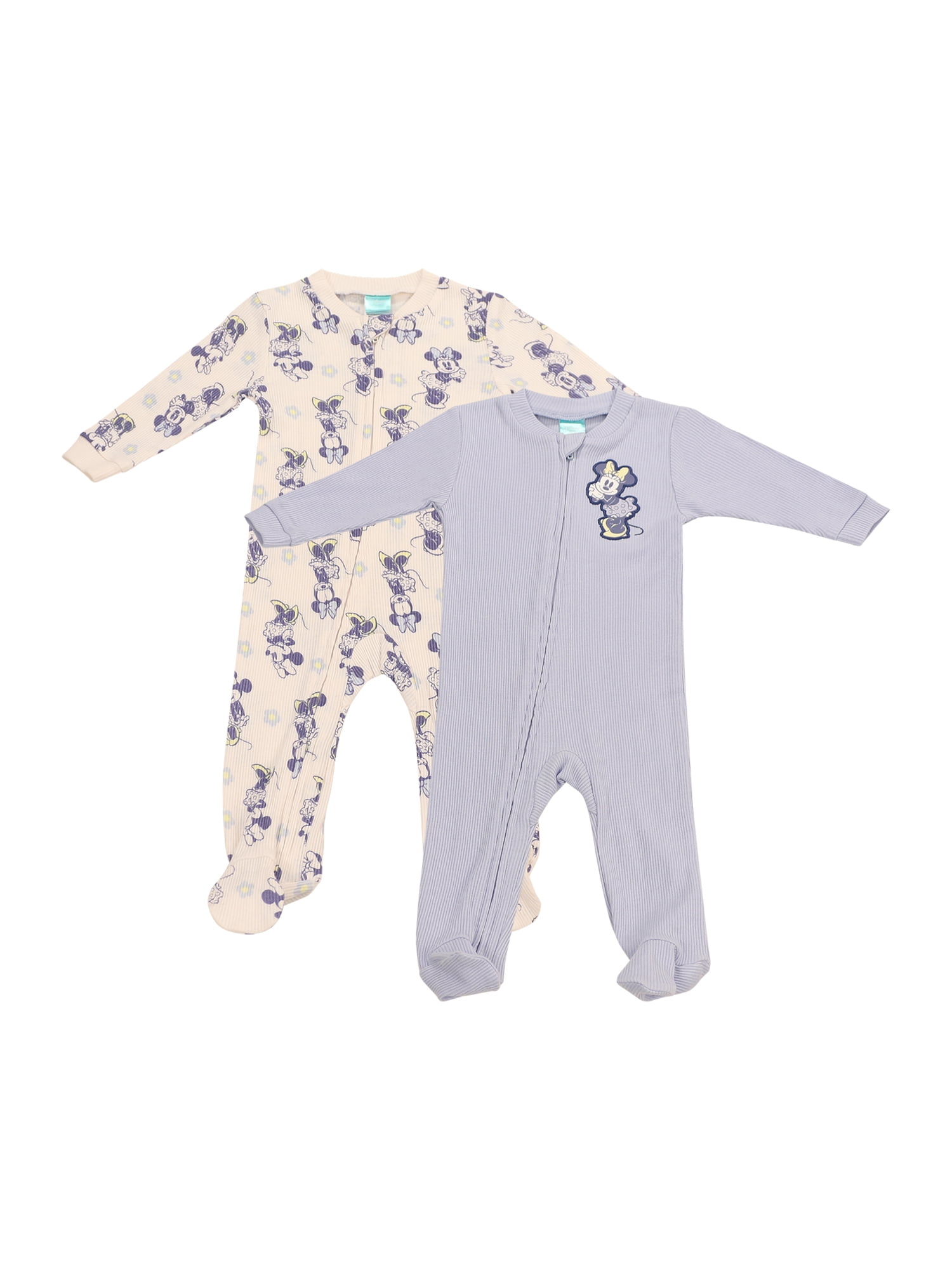 Disney Newborn Baby Girls Coverall, 2 Pack Rib Footie. Sizes 0/3 Months ...