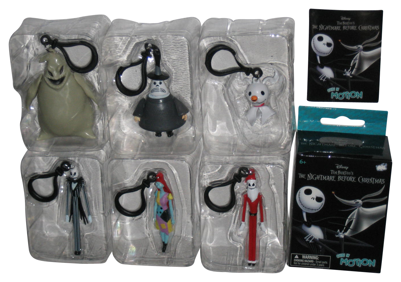 Disney Nightmare Before Christmas Chibi In Motion Figure Keychain Set ...