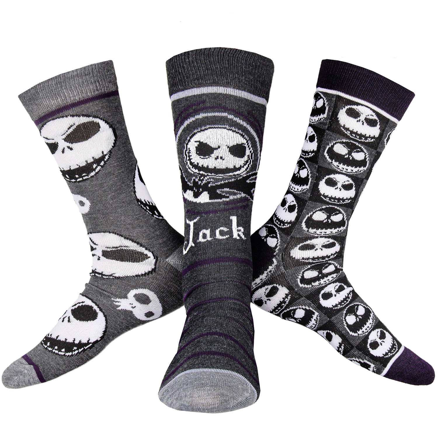 Nightmare Before Christmas Jack Skellington 3-Pair Crew Sock Coffin ...
