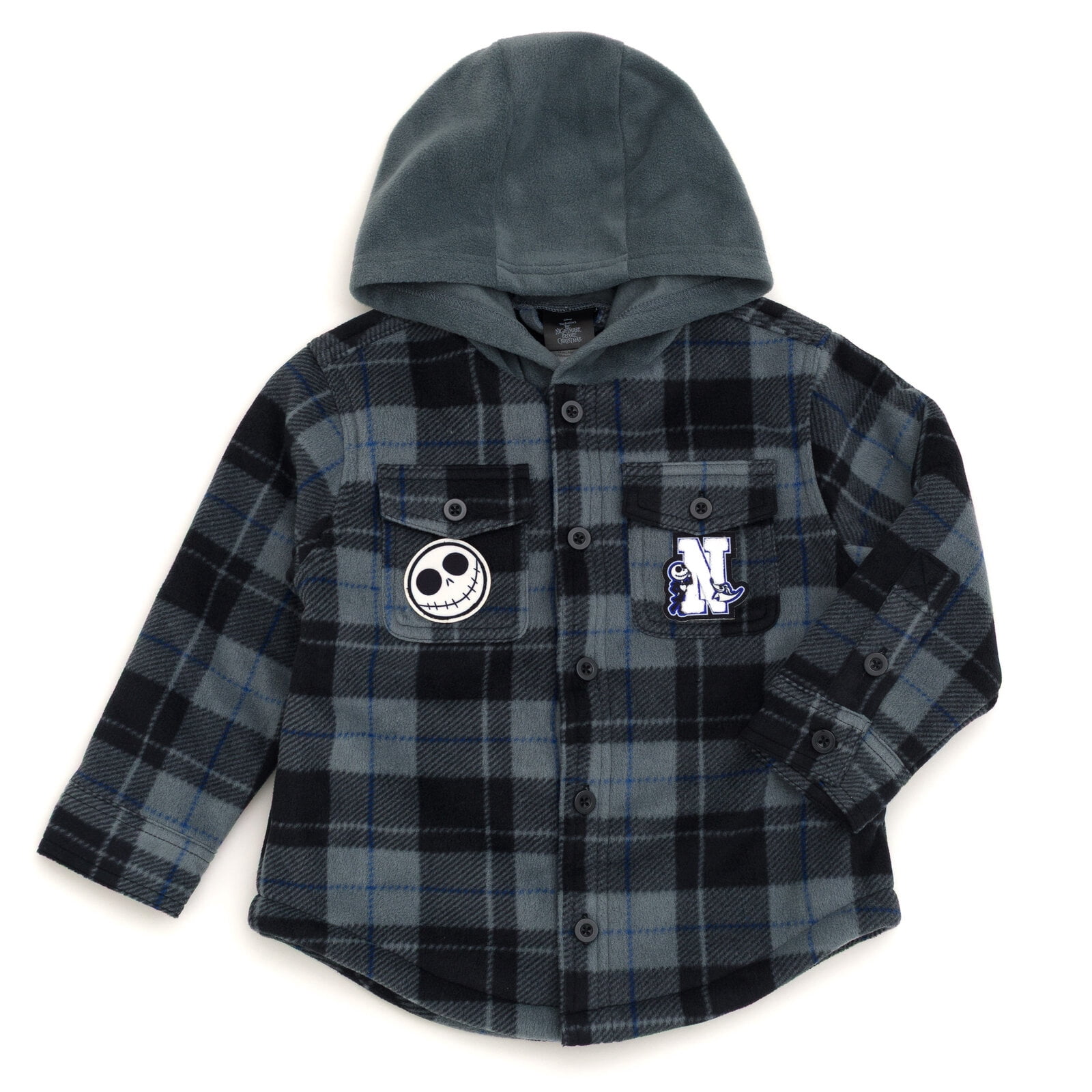 Disney Nightmare Before Christmas Jack Skellington Flannel Hooded ...