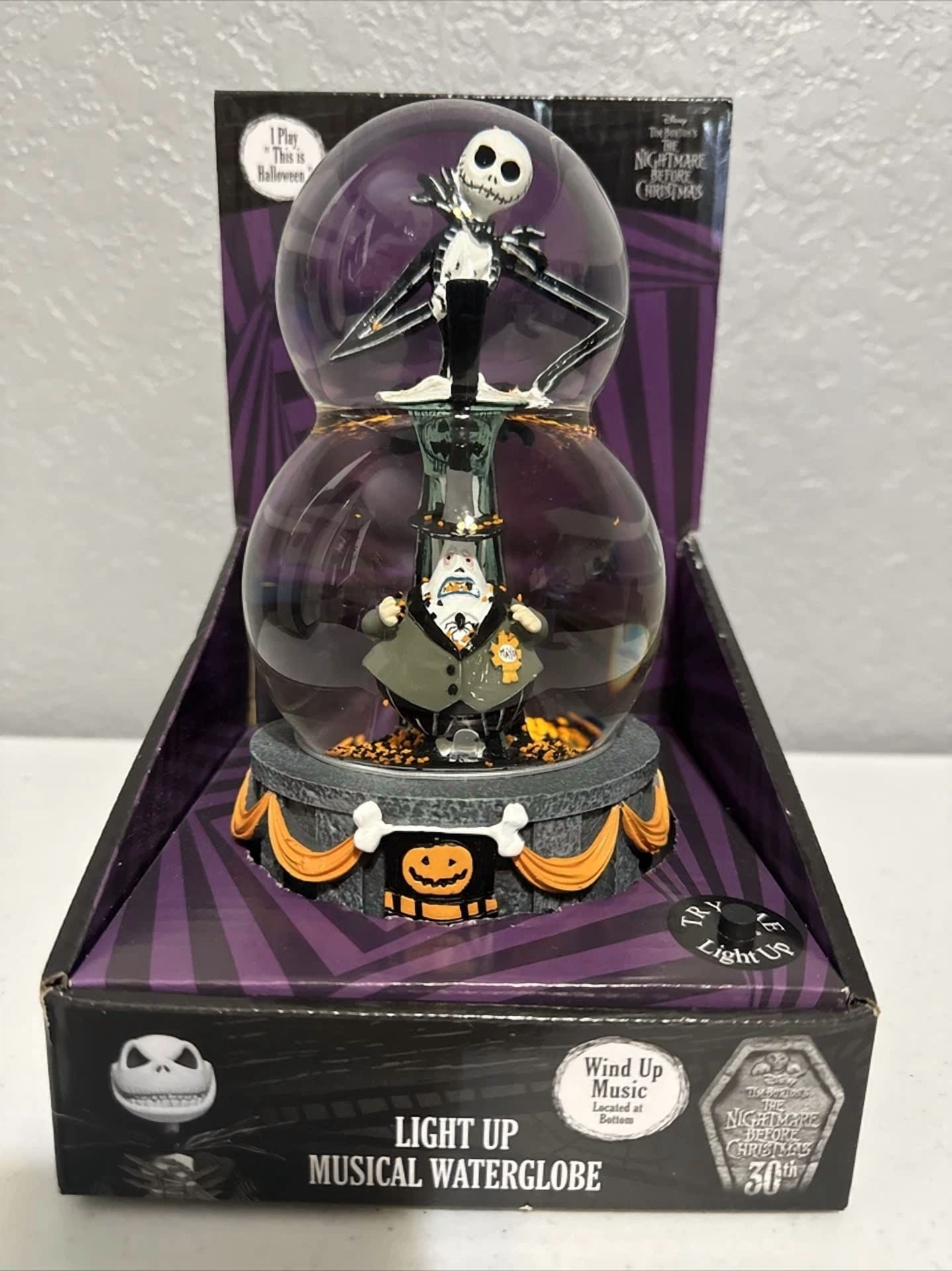 Disney Nightmare Before Christmas Light Up Musical Water Globe Jack ...