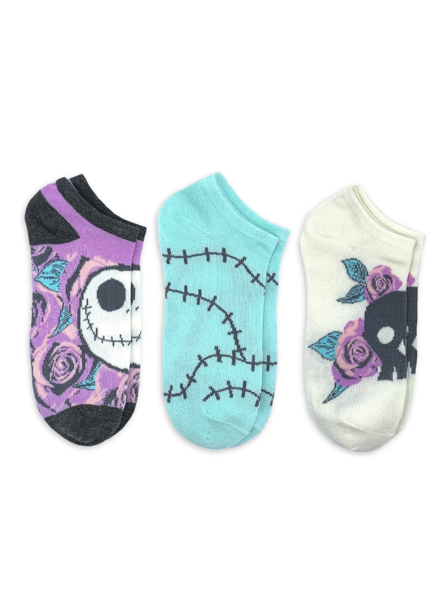 Disney Nightmare Before Christmas, Women's No-Show Socks, 3-Pack, Size ...
