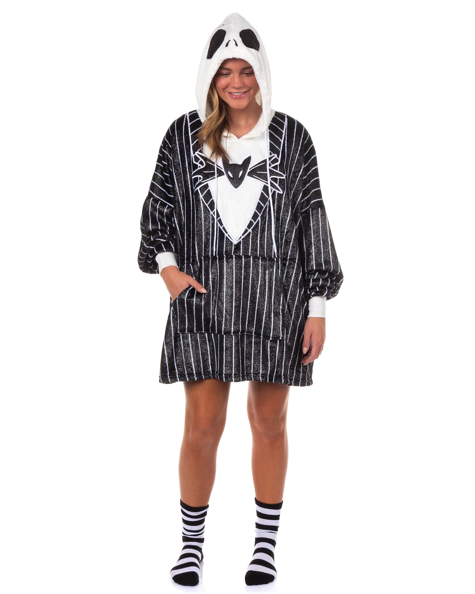 Disney Nightmare Before Christmas Pajamas Women's Hooded Dorm Sleep ...