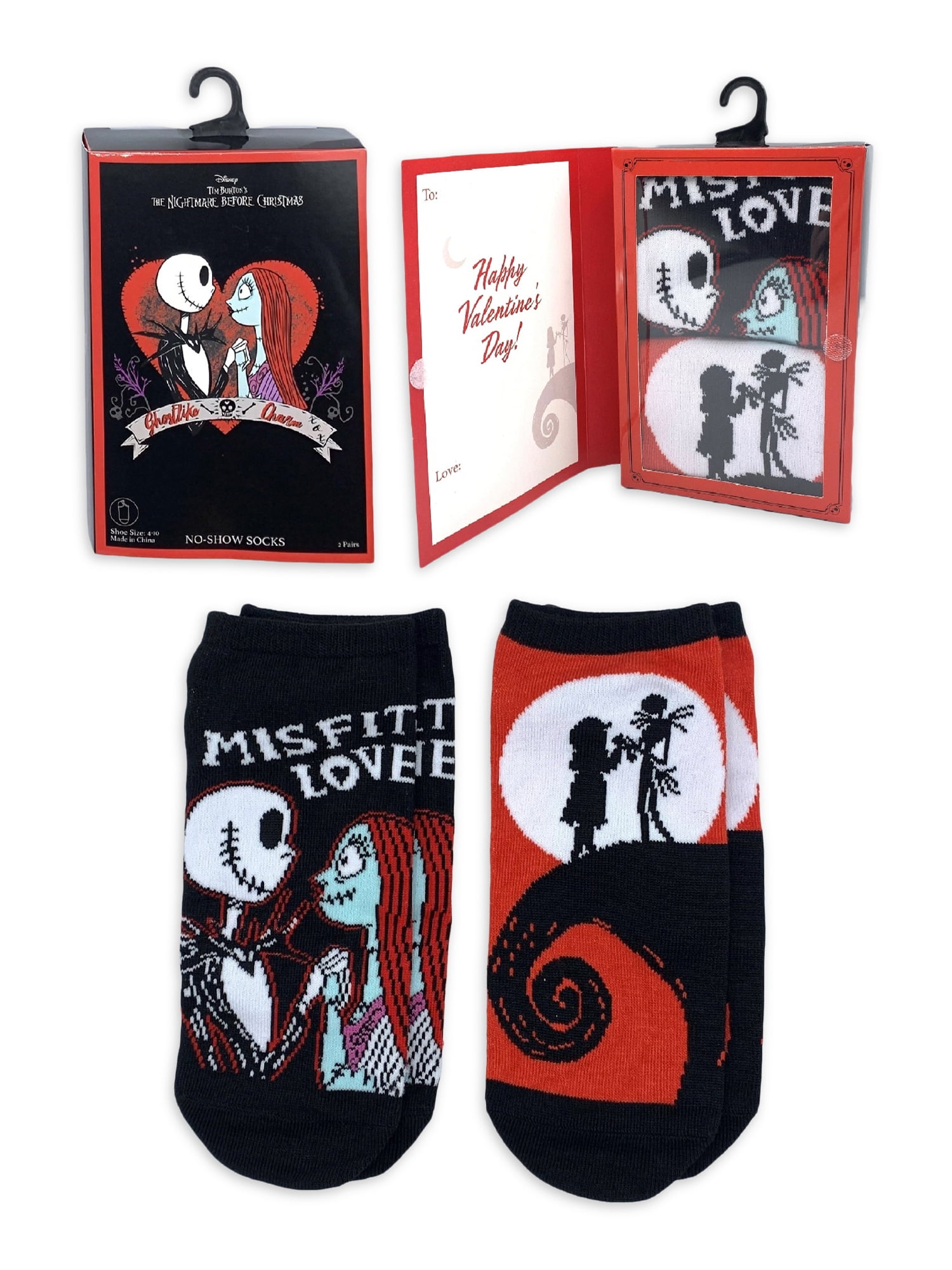 Disney Nightmare Before Christmas, Valentine's Day Women's No-Show ...