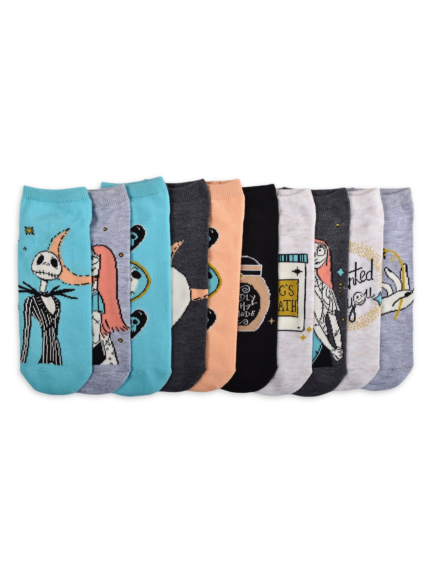 Disney Nightmare Before Christmas Women's Deadly Night Low Cut Socks ...