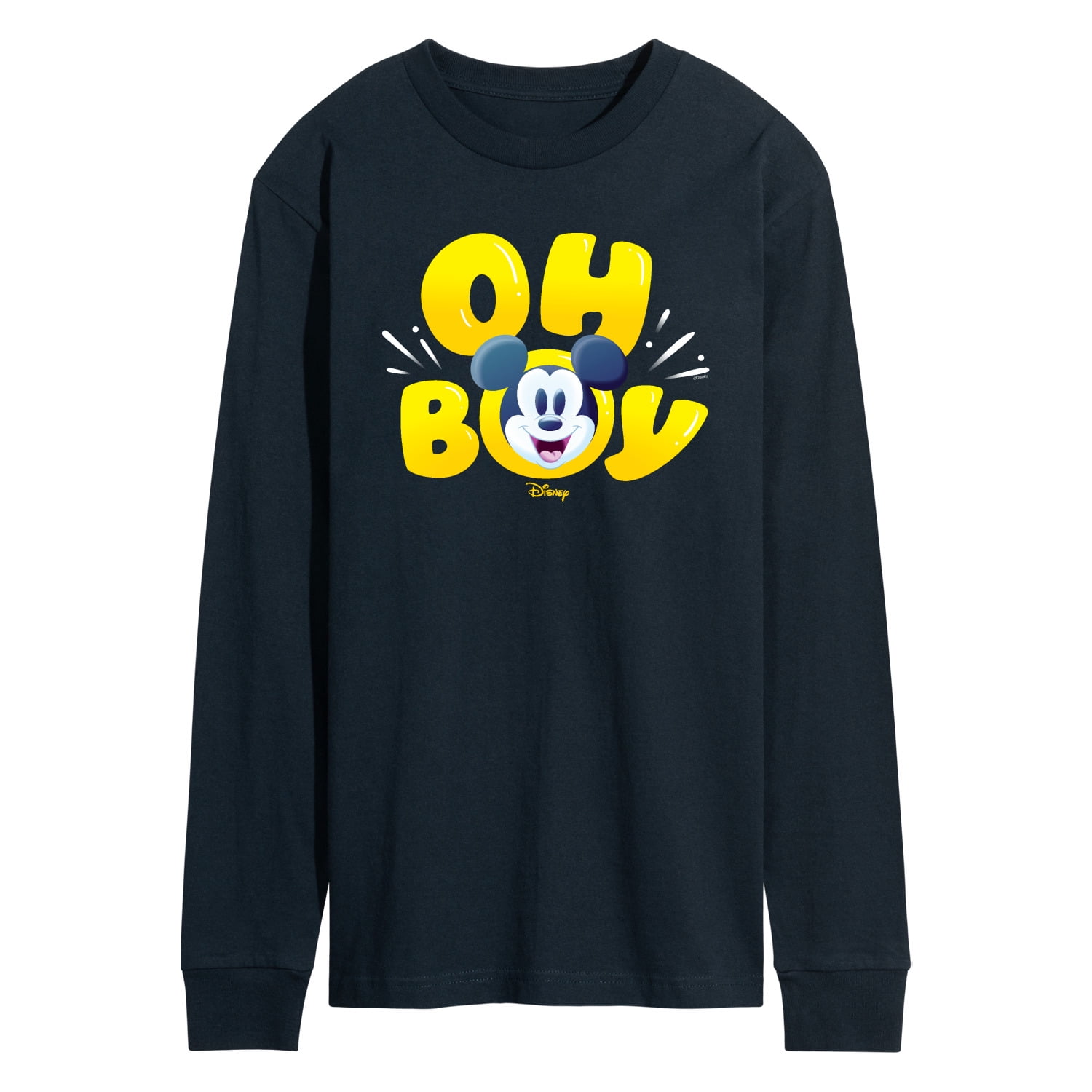 Disney - Mickey Oh Boy - Men's Long Sleeve Graphic T-Shirt - Walmart.com