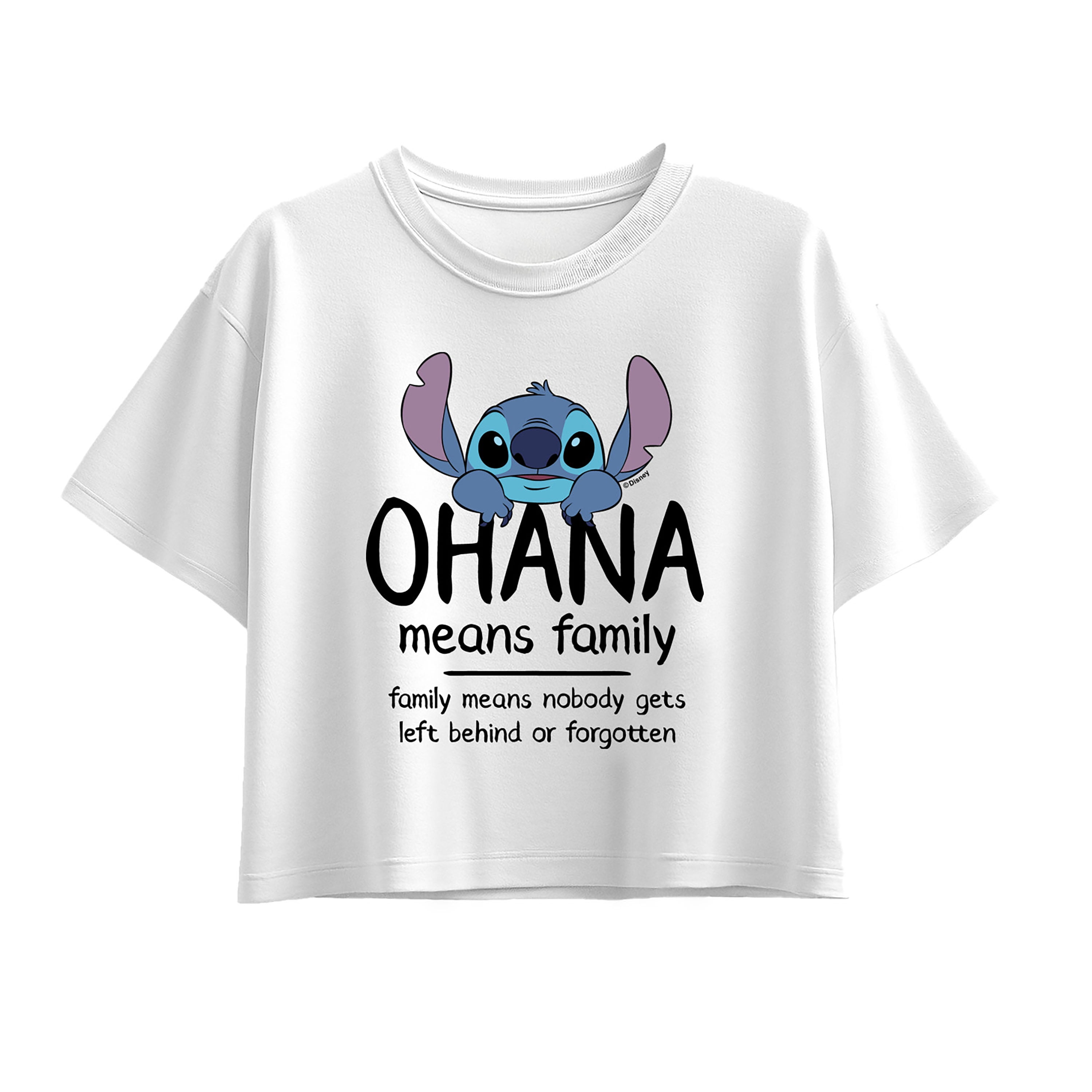 Disney - Ohana Means Family-Girl Short Sleeve Boxy Tee - Walmart.com