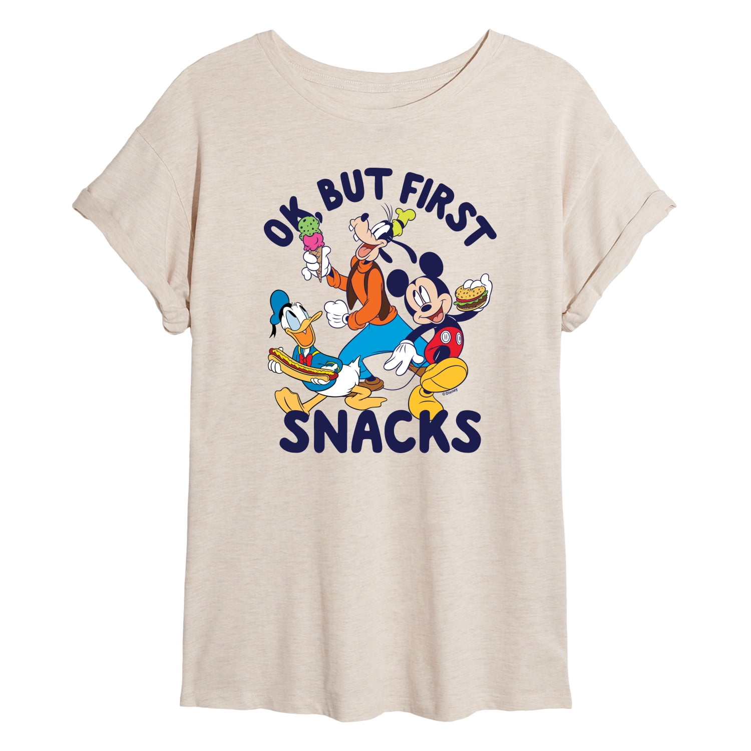 Disney - Ok But First Snacks - Juniors Ideal T-Shirt - Walmart.com