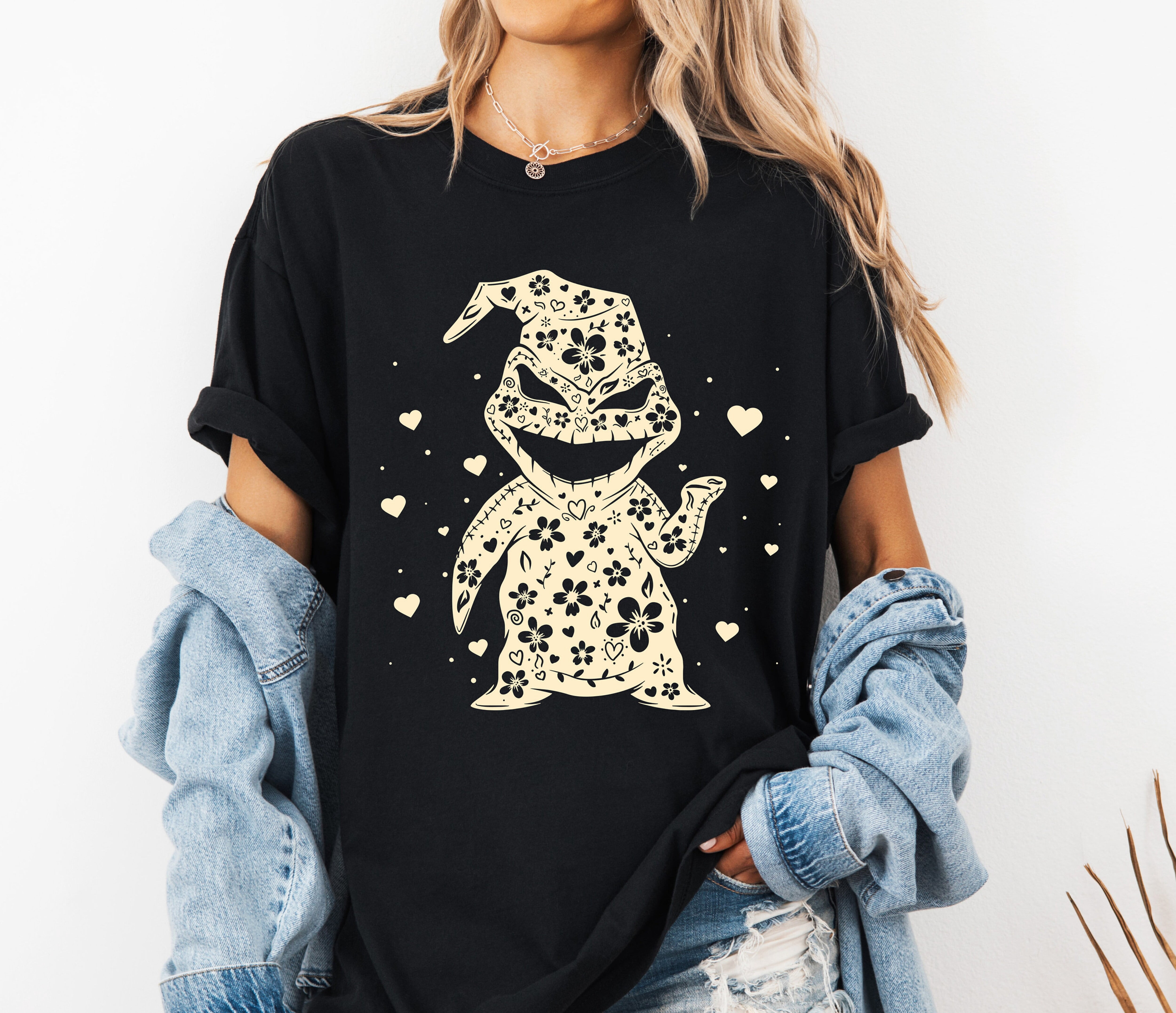 Disney Oogie Boogie Flowers Pattern Shirt, Oogie Man Sugar Skull Style ...