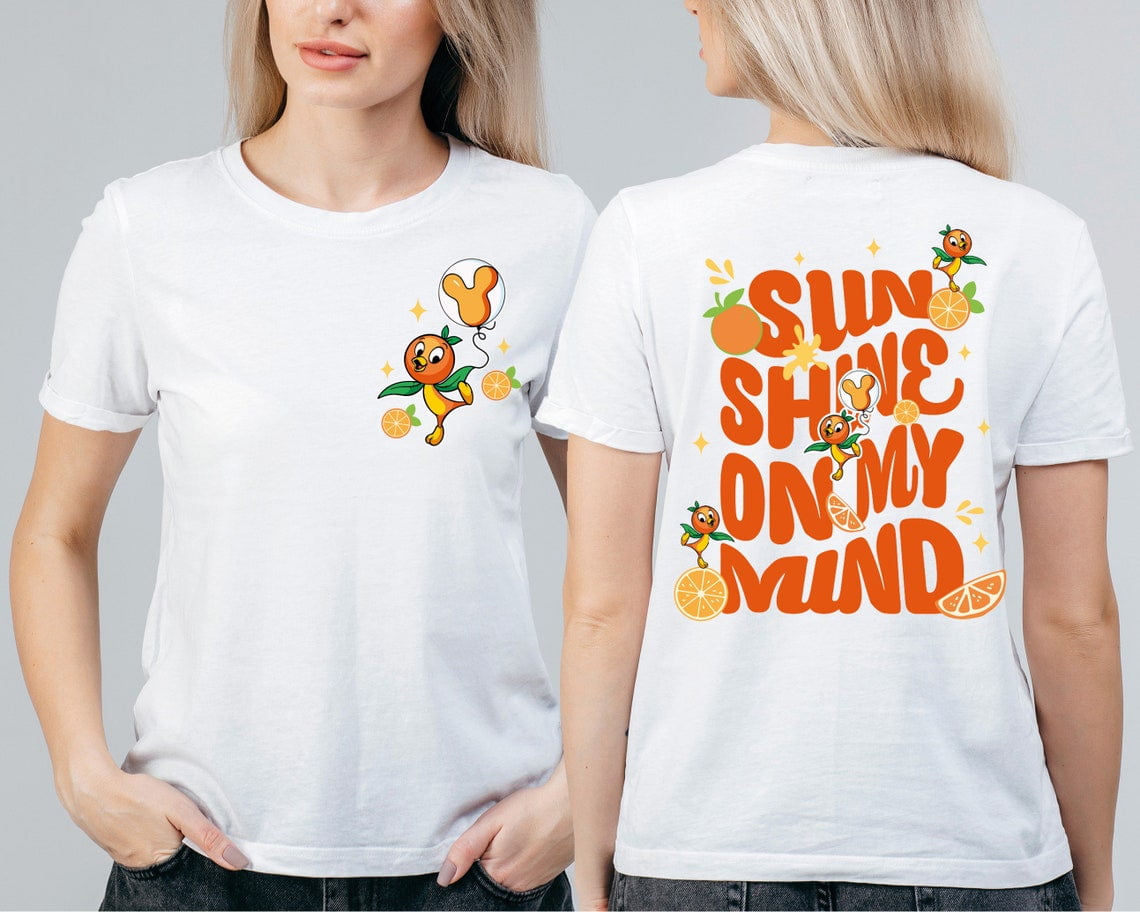 Disney Orange Bird 2 Sided T-Shirt, Sunshine On My Mind Disneyworld Tee, Summer Vacation, Flower ...