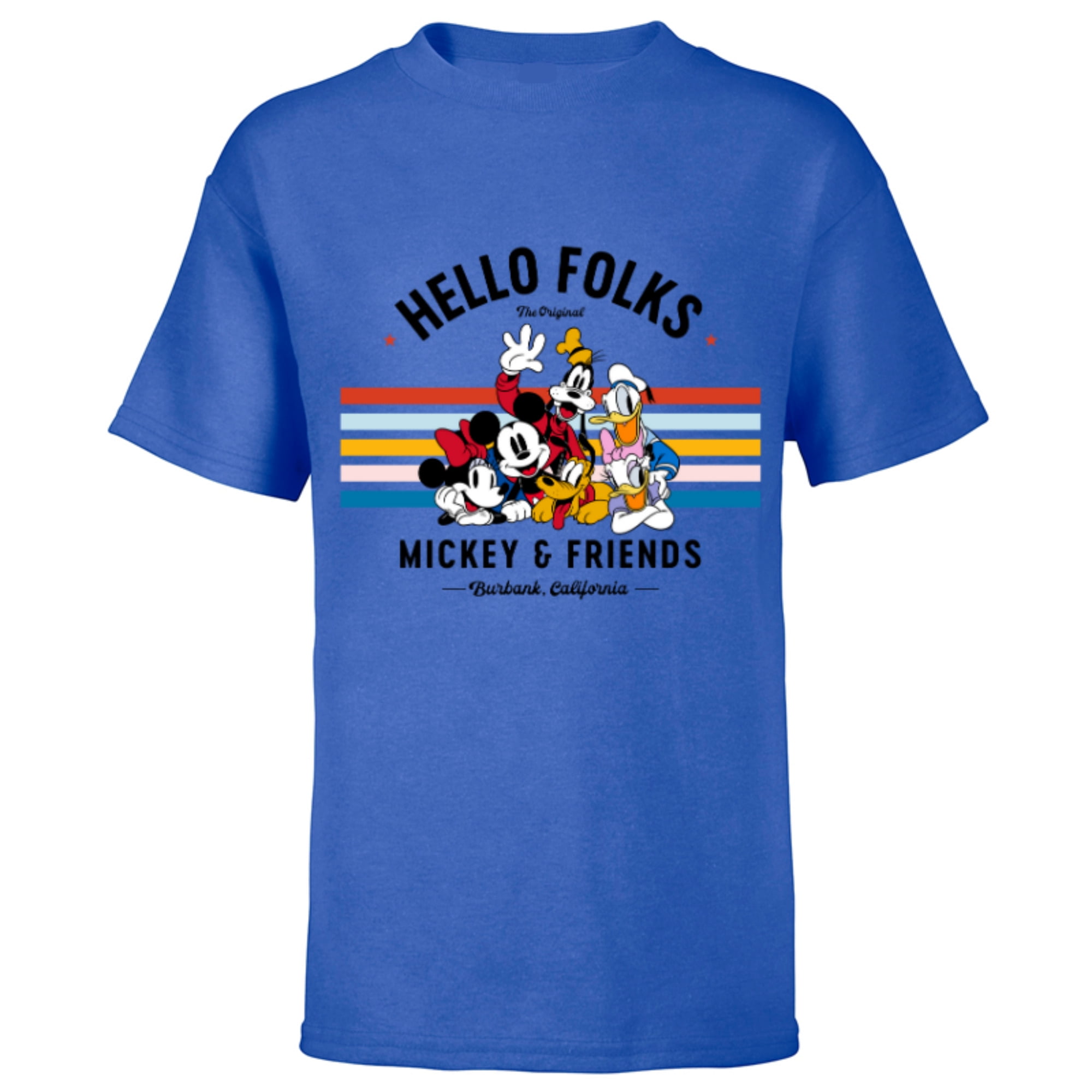 Disney Original Mickey & Friends Hello Folks Retro Vintage - Short Sleeve T-Shirt for Kids ...