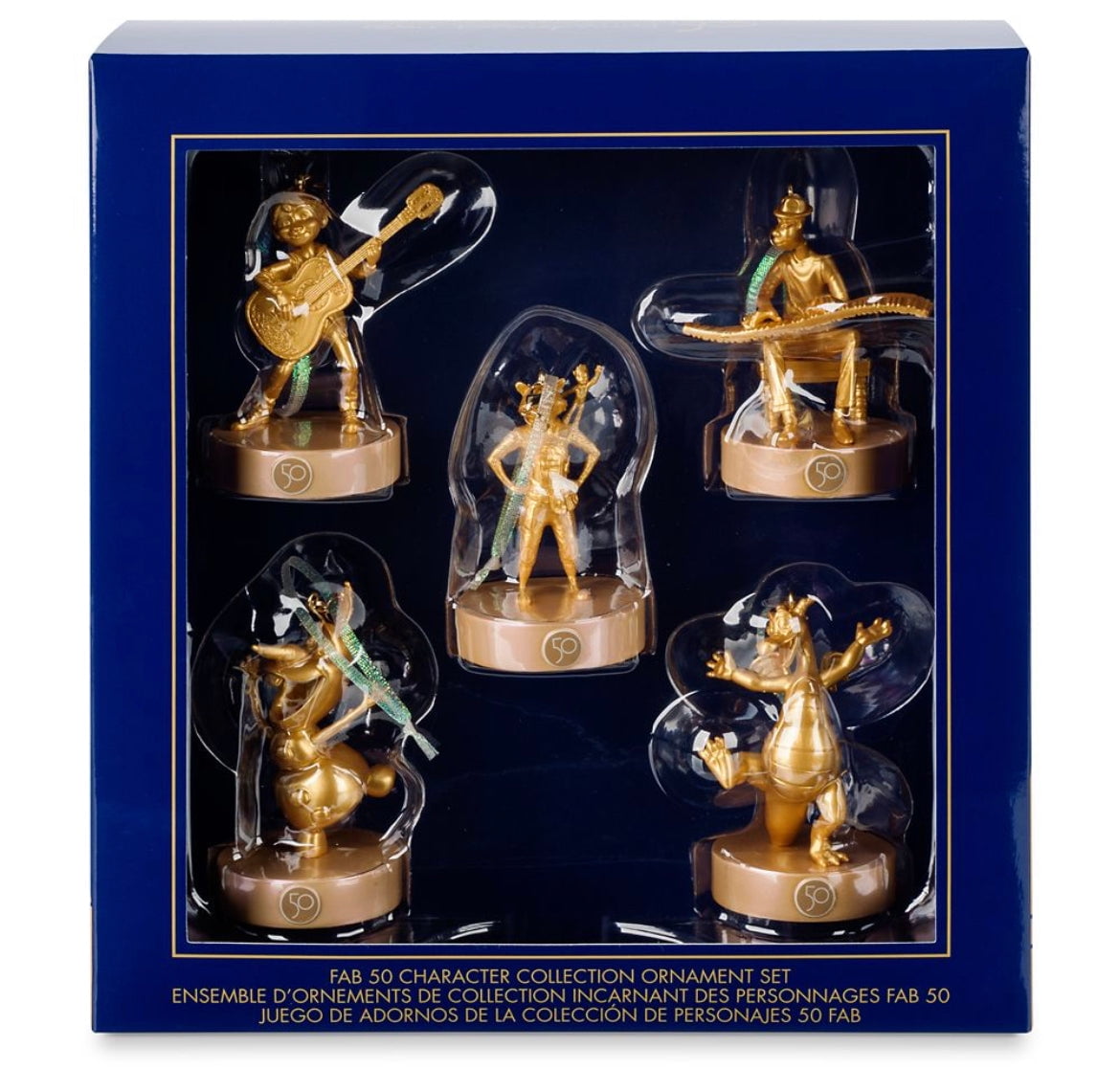 Disney 50th Anniversary Epcot Ornament Set - Figment, Miguel, Rocket ...
