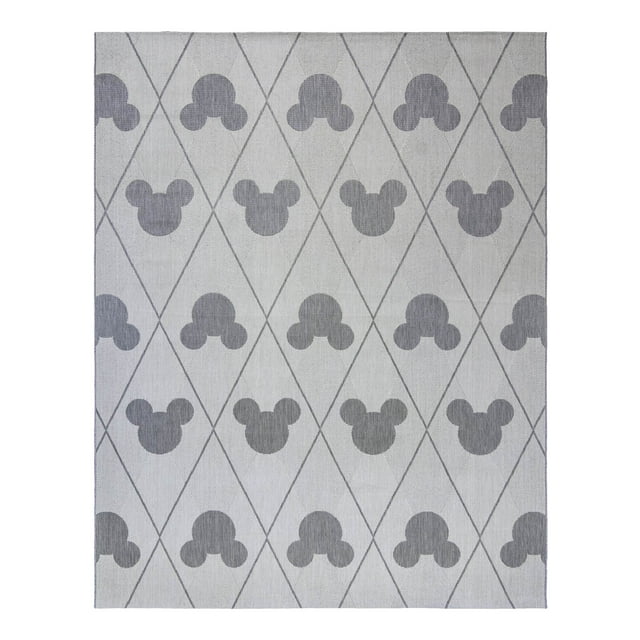 Disney Outdoor Mickey Mouse Modern Argyle Gray Area Rug, 6x9 - Walmart.com