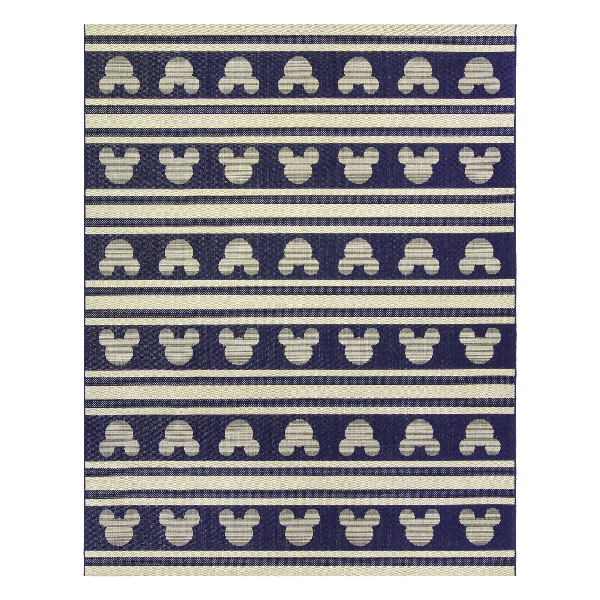 Disney Outdoor Mickey Mouse Modern Striped Navy Runner Rug, 2x6 ...