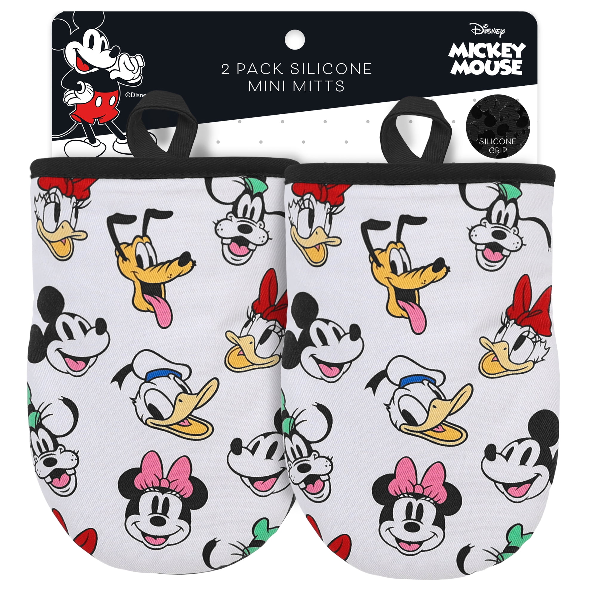 Disney Oven Mitts Mickey & Friends Black Printed Silicone Mini Oven ...