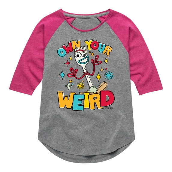 Disney - Own Your Weird Forky - Youth Girls Shirt Tail Raglan T-Shirt - Walmart.com