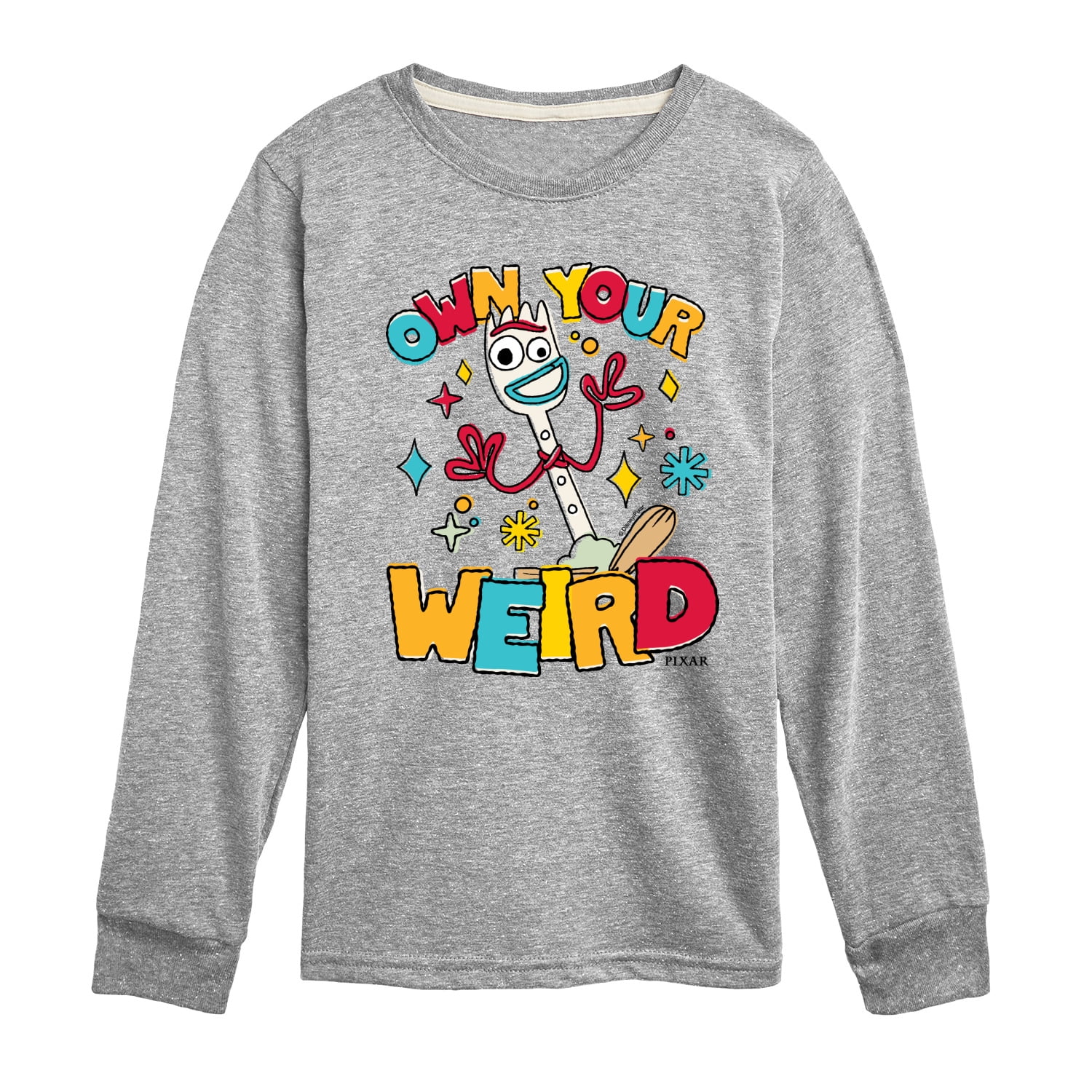 Disney - Own Your Weird Forky - Youth Long Sleeve Graphic T-Shirt - Walmart.com