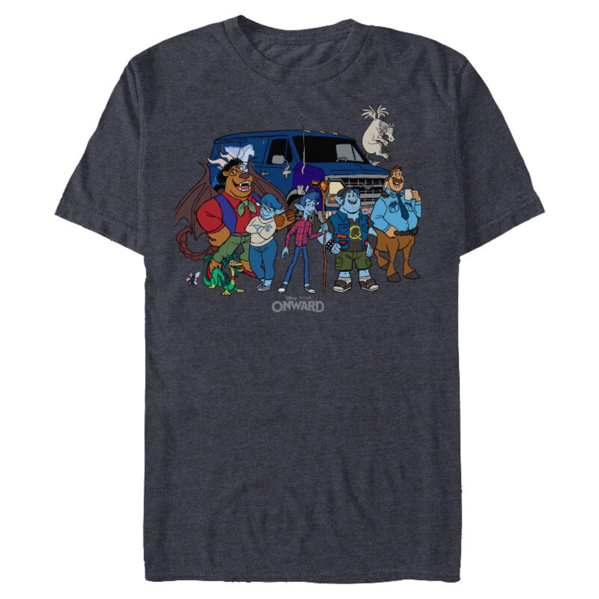 Disney PIXAR Onward Group Snapshot T-Shirt- Short Sleeve Blended T-Shirt for Adults - Customized ...