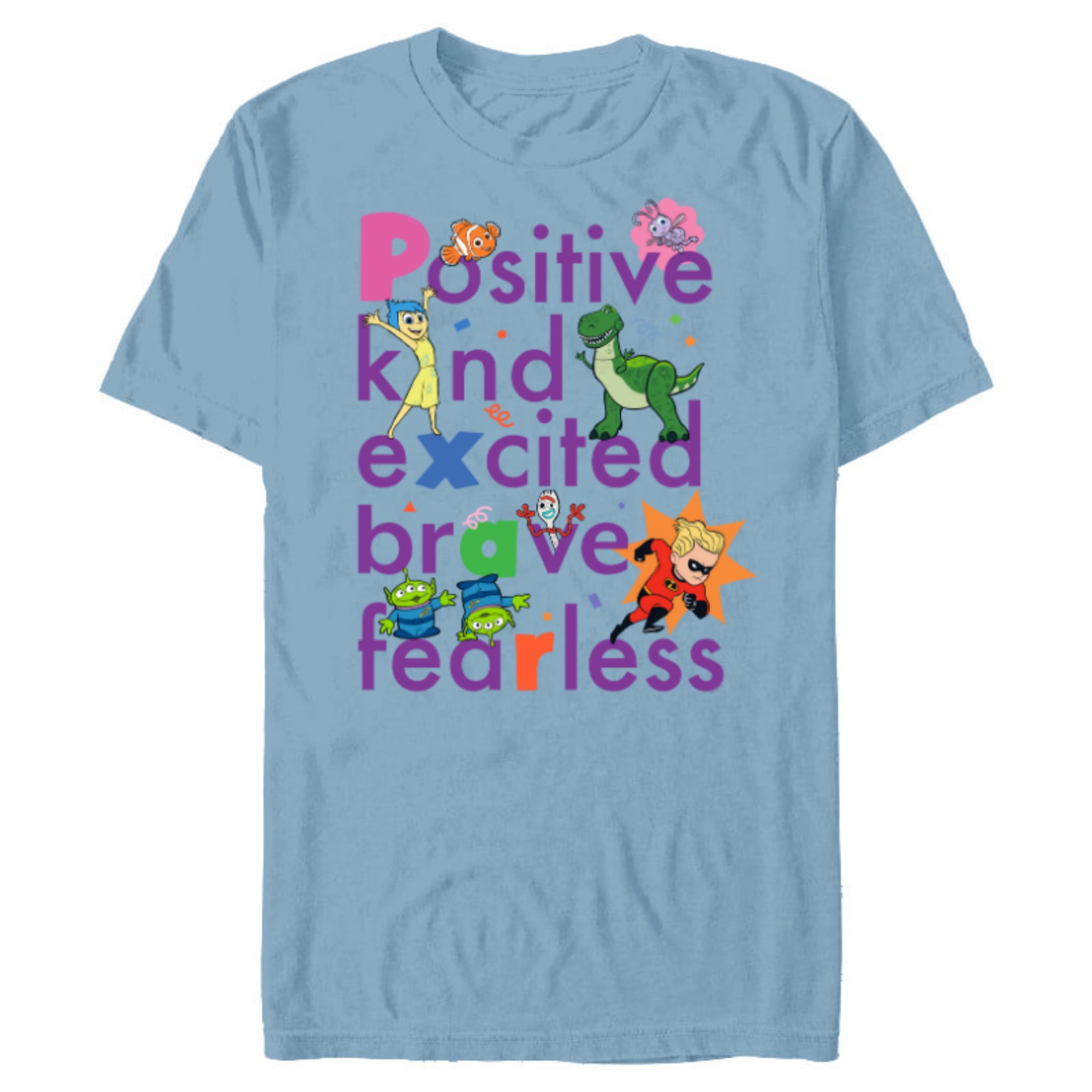 Disney PIXAR Positive, Kind, Excited, Brave & Fearless - Short Sleeve ...