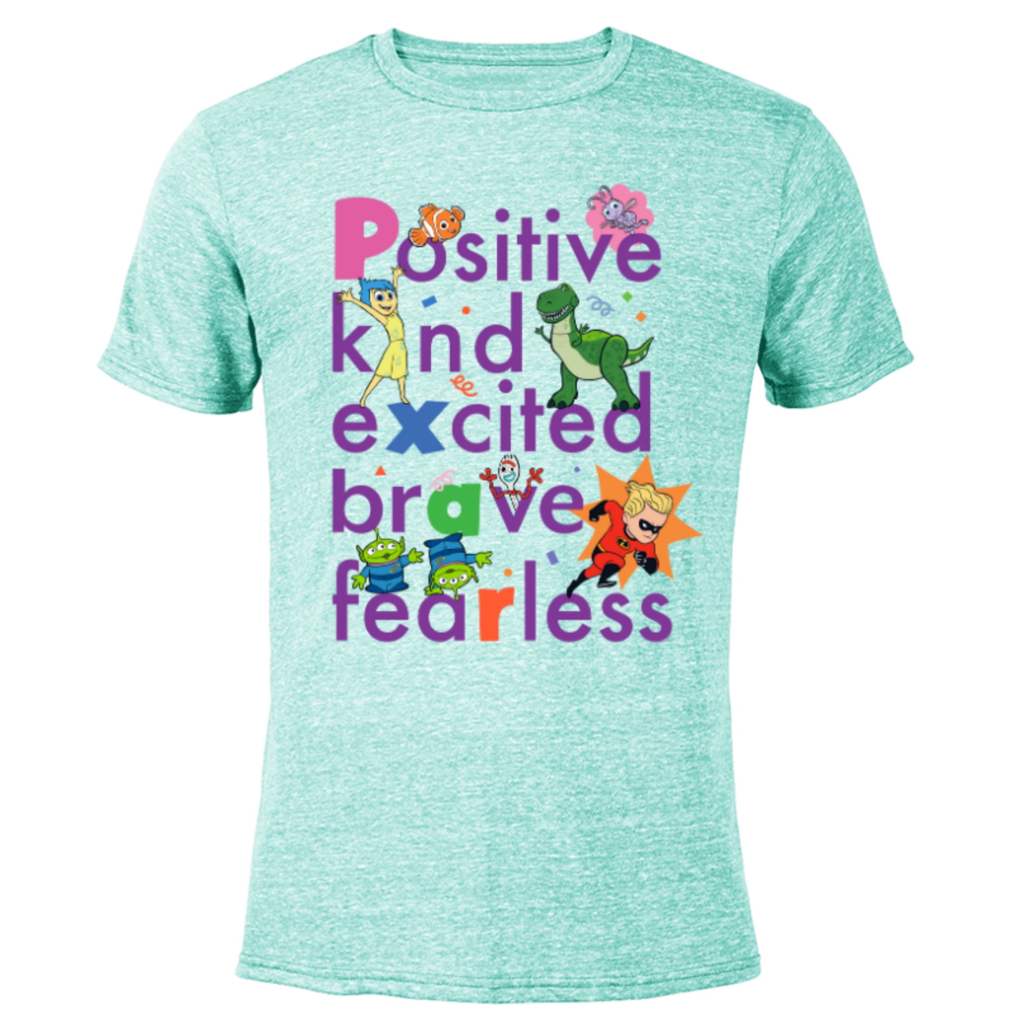 Disney PIXAR Positive, Kind, Excited, Brave & Fearless - Short Sleeve ...