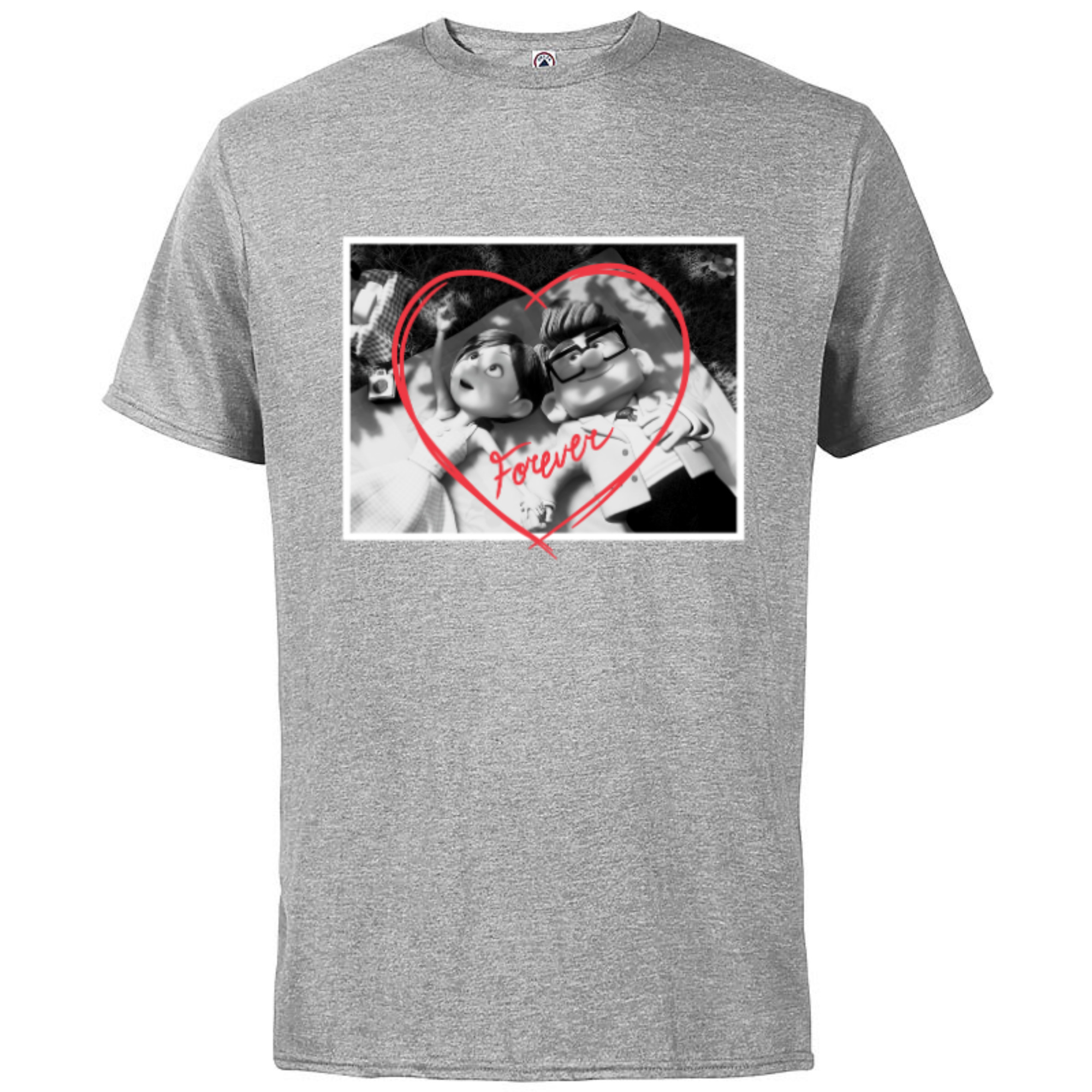 Disney PIXAR UP Carl and Ellie Forever Heart - Short Sleeve Cotton T-Shirt for Adults ...