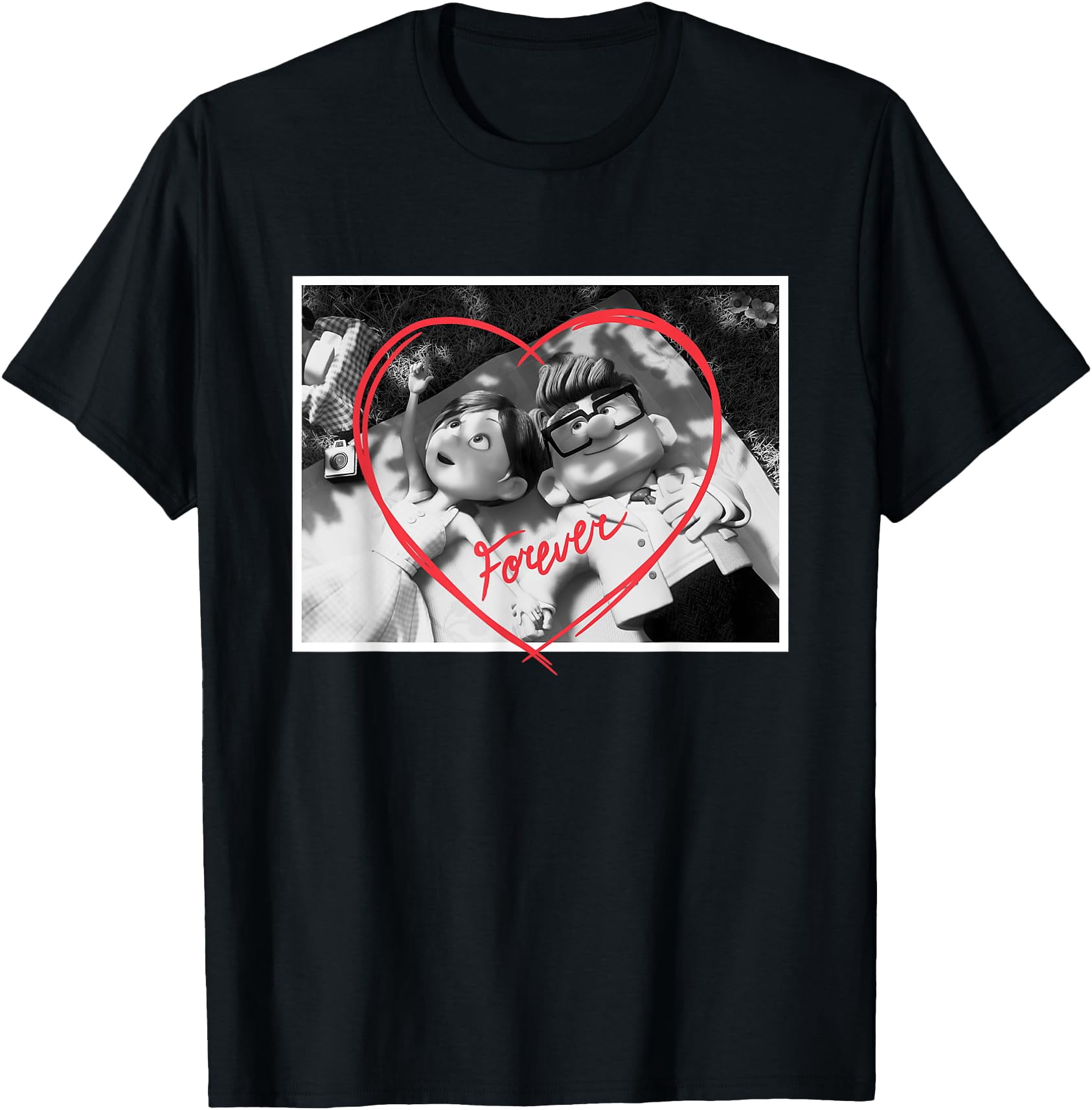 Disney PIXAR UP Carl and Ellie Forever Heart T-Shirt - Walmart.com