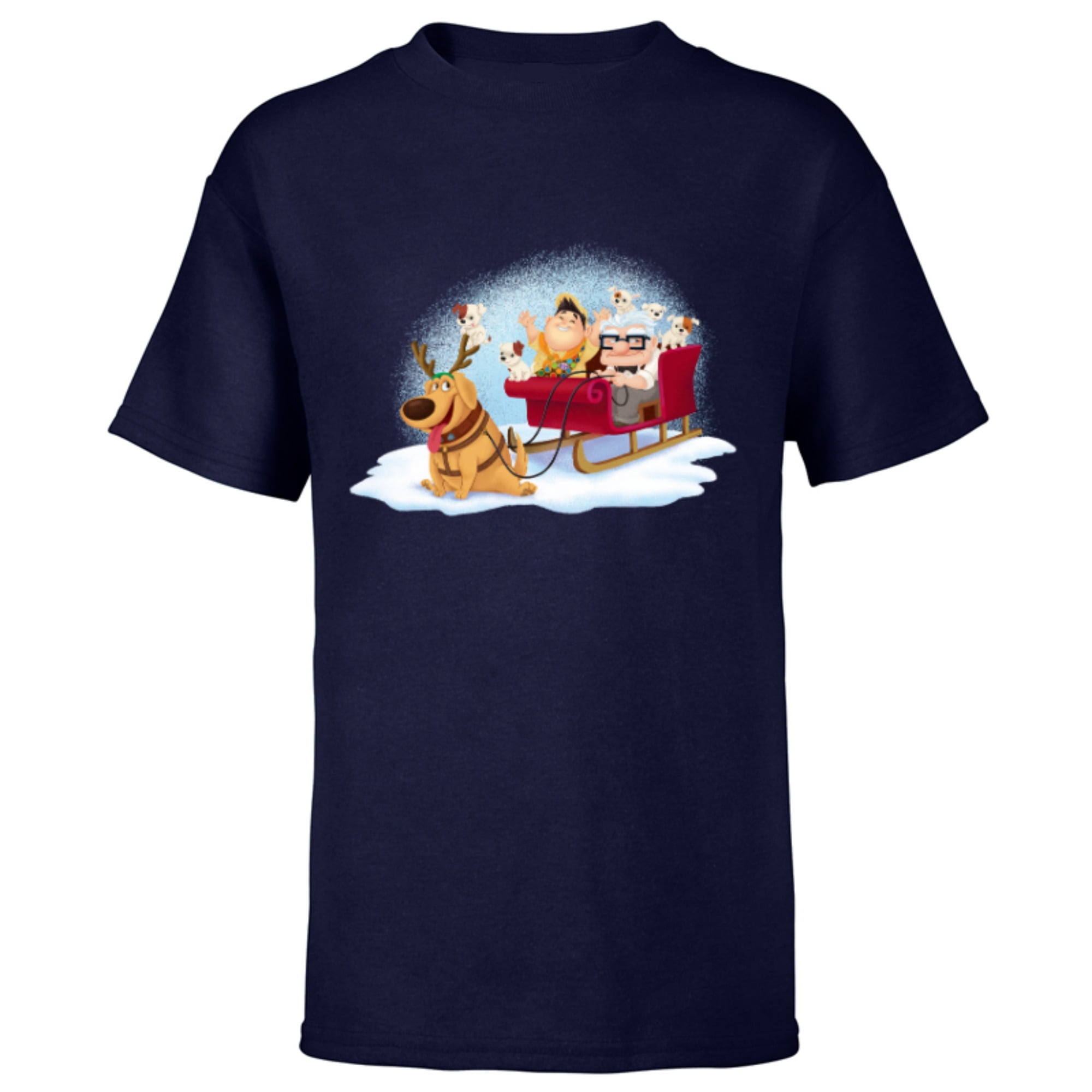 Disney PIXAR Up Carl, Russell & Dug Holiday Sleigh Ride - Short Sleeve ...