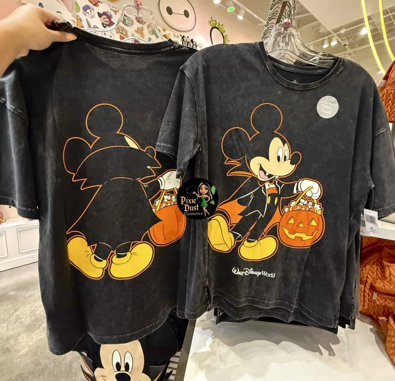 Disney Parks 2025 Mickey Vampire Halloween Wash T-Shirt - Walmart.com