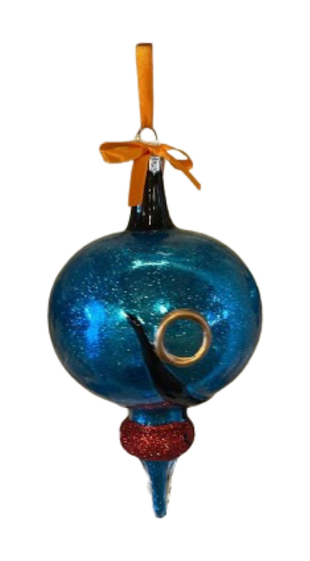 Disney Parks Aladdin Genie Glitter Glass Christmas Ornament New with ...