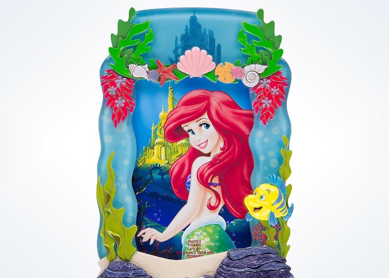 Disney Parks Ariel and Flounder Theme Resin Picture Photo Frame 4x6 New ...