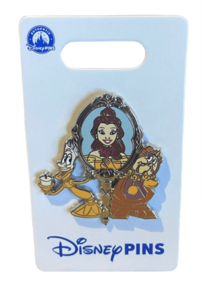 Disney Parks Beauty and Beast Lumiere Cogsworth & Belle Mirror Pin New ...