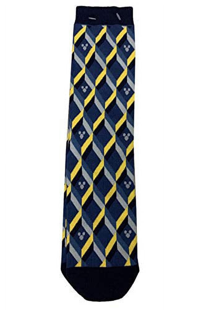 Disney Parks Blue Yellow Diamond Pattern Unisex Mickey Crew Socks ...