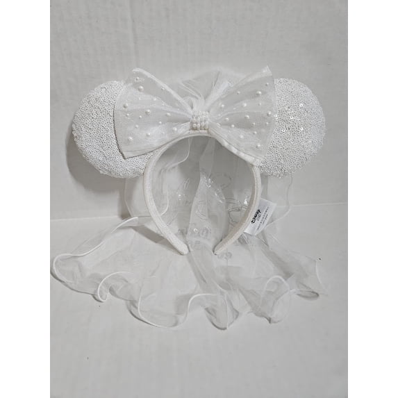 Disney Parks Bride Minnie Mouse Ears Headband - Walmart.com