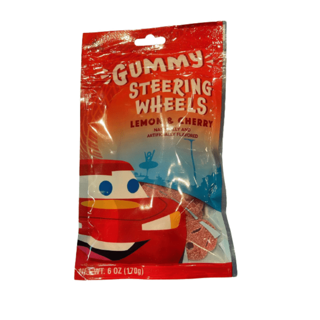 Disney Parks Cars Gummy Steering Wheels Lemon & Cherry Flavored 6 OZ ...