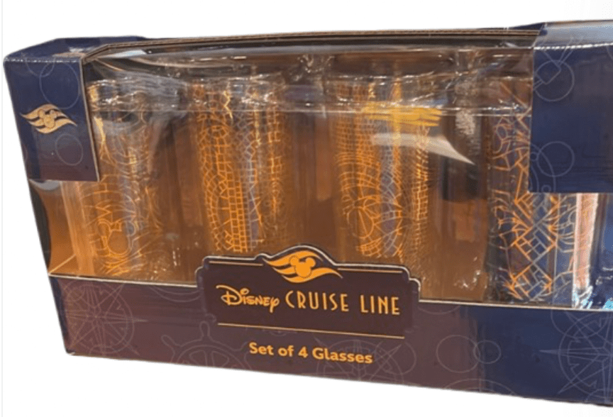 Disney Parks Cruise Line Mosaic Collection Set of 4 Glasses Cup New ...