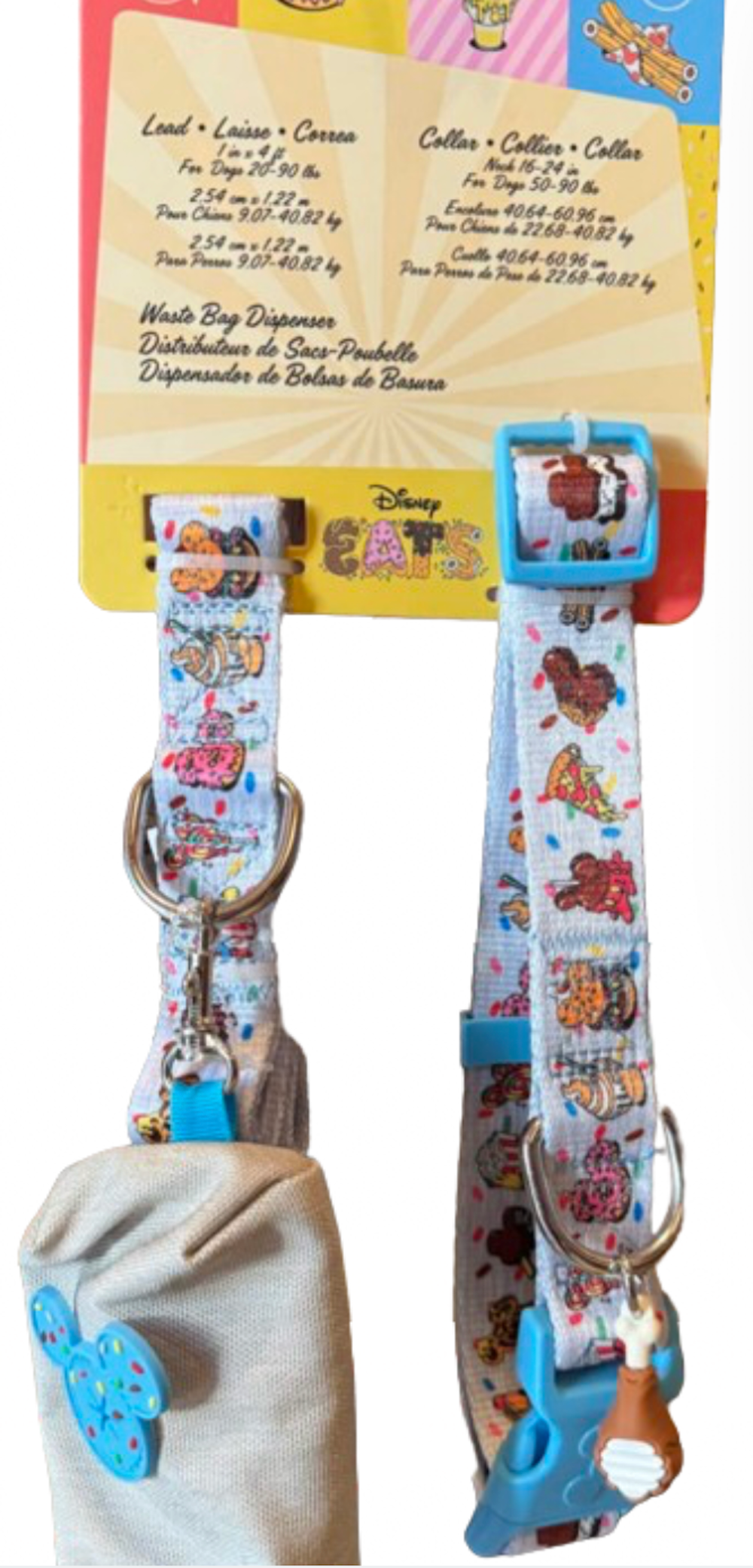 Disney Parks Eats Snacks Collection Pet Lead Collar Waste Bag Dispenser ...