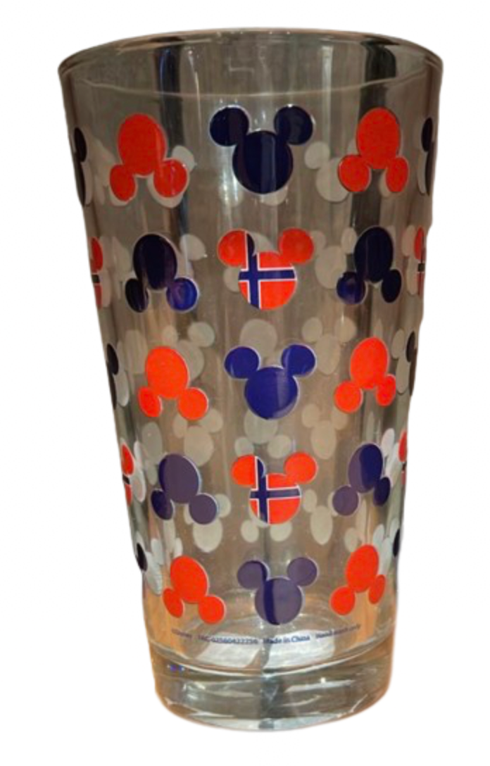 Disney Parks Epcot Norway Floral Mickey Icon Glass Cup New With Tag ...