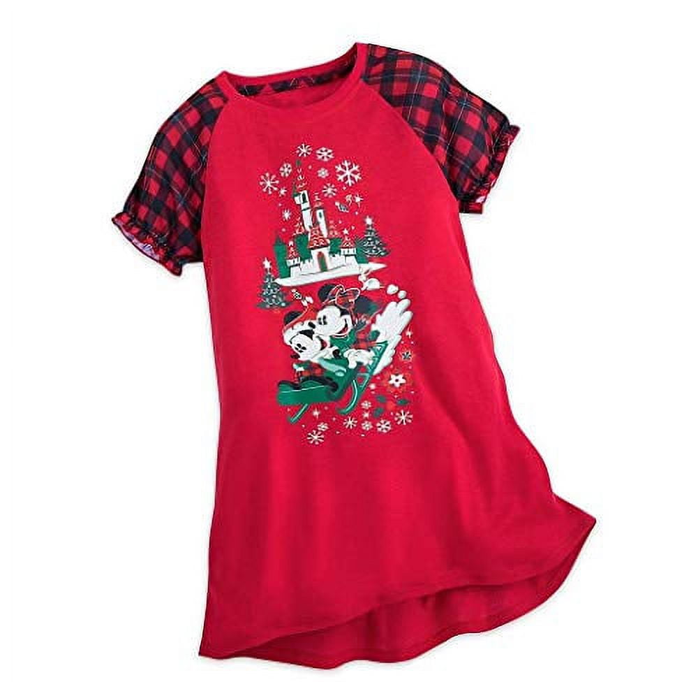Disney Parks Girl's Minnie and Mickey Holiday Christmas Nightgown, Size ...