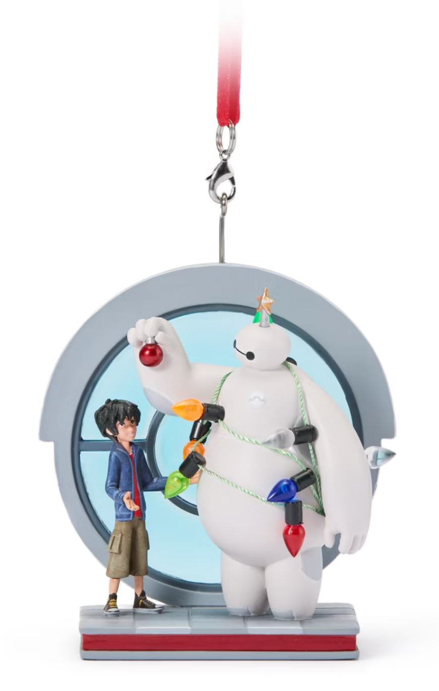 Disney Parks Hiro Wrapping Light Baymax Sketchbook Christmas Ornament ...