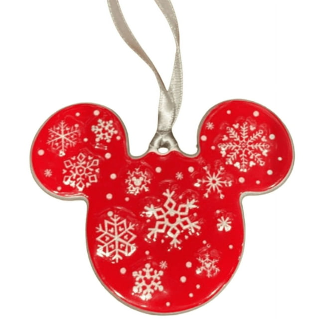 Disney Parks Holiday Snowflake Mickey Icon Disc Christmas Ornament New ...