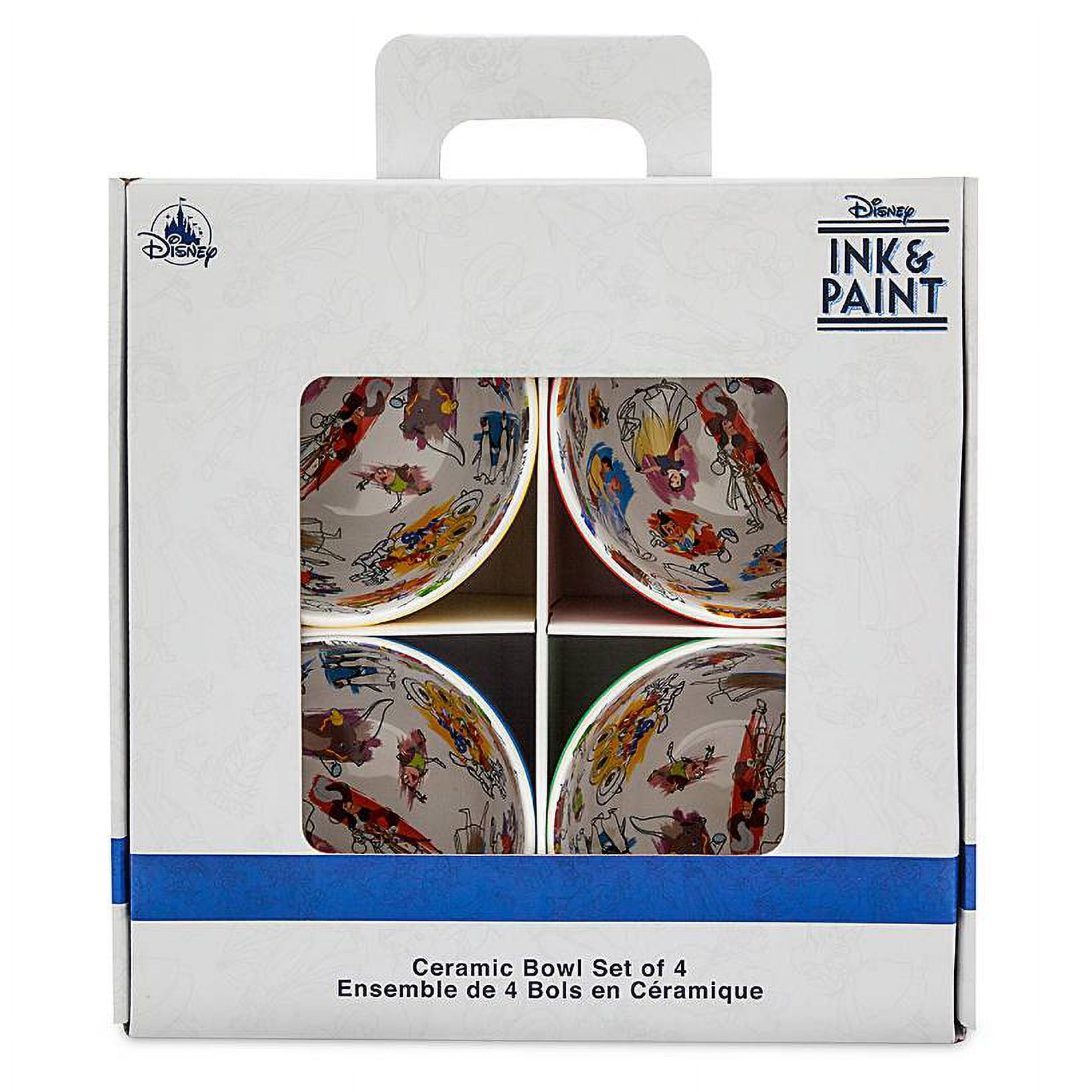 Disney Parks Ink & Paint Ceramic Bowl Set of 4 New with Box - Walmart.com